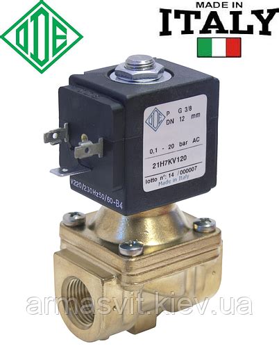Электромагнитный клапан для воздуха 1/2", НЗ, 21H8KB120 ODE Италия ...