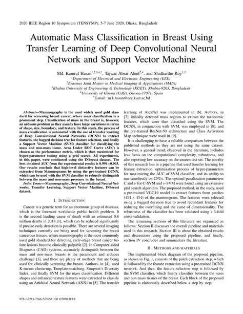 Pdf Automatic Mass Classification In Breast Using Transfer Learning Of Deep Convolutional