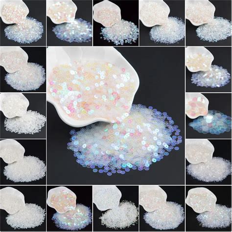 투명 스팽글 3mm 30mm 컵 플랫 라운드 Pvc 루즈 스팽글 팔레트 네일아트 바느질 공예 웨딩 데코 의류 액세서리스팽글 Aliexpress