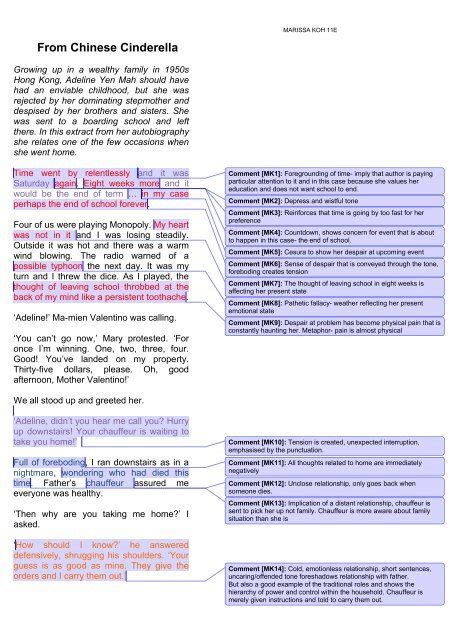 From Chinese Cinderella Mr Hoyes Igcse English Website
