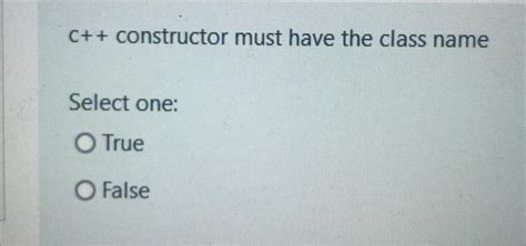 Solved C Constructor Must Have The Class Name Select One