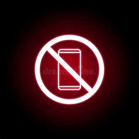 Forbidden Phone Icon In Red Neon Style Can Be Used For Web Logo Mobile App Ui Ux Stock