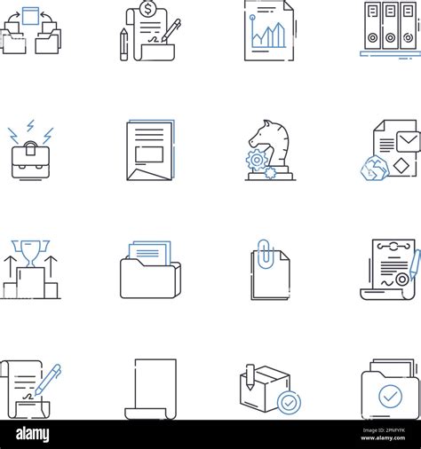 office documents line icons collection word excel powerpoint pdf