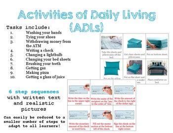 ADL 6 Step Sequences By Rebecca Bevacqua Teachers Pay Teachers
