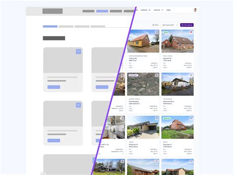 Wireframe To Design Listings Overview By Jan Søholm Knudsen On Dribbble