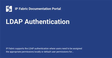 Ldap Authentication Ip Fabric Documentation Portal