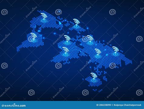 Wifi Technology On An Interconnected World Map Refers To The Wi Fi Technology That Is Used