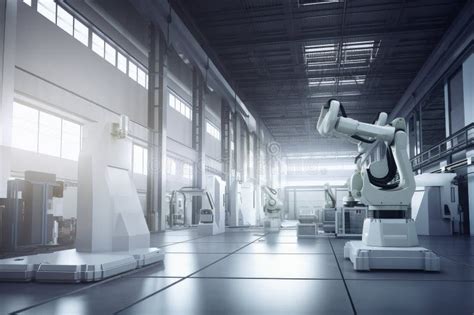 Robot Carrying Components In Futuristic Factory Setting Stock Illustration Illustration Of