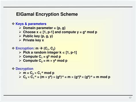 Ppt Lect 13 Public Key Encryption Rsa Elgamal Powerpoint