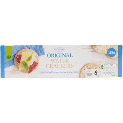 Woolworths Plain Water Crackers 125g Bunch