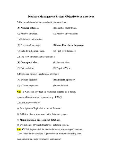 Dbms Mid 1 Imp Bits Pdf