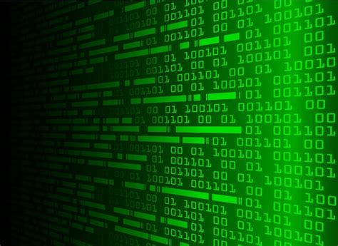 Premium Vector Green Binary Code Cyber Technology