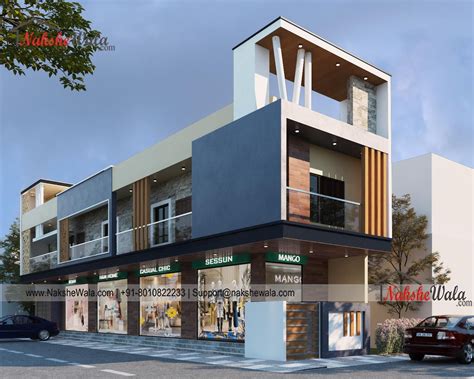 Shopping Complex Commercial Building Elevation Design Residential Building Design House