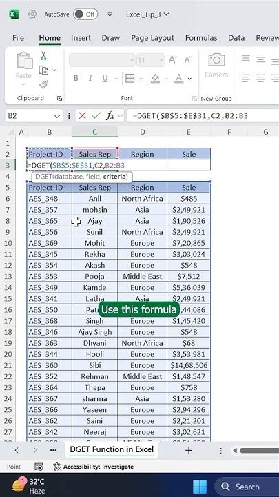 🙏 You How To Use Dget Function In Excel Youtube