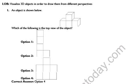 Cbse Class 8 Maths Visualising Solid Shapes Worksheet Set A