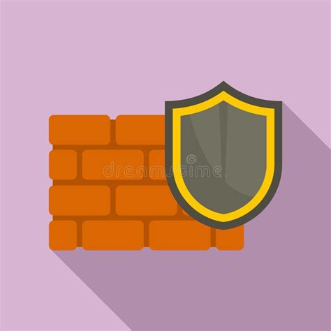 Black Shield Firewall Icon Flat Style Stock Vector Illustration Of Guard Pictogram 160030719