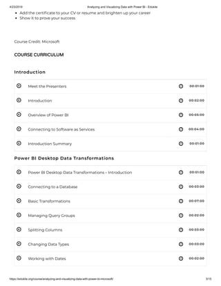 Analyzing And Visualizing Data With Power Bi Edukite PDF