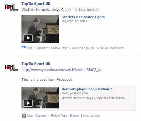Javascript YouTube Post To Facebook Event Is Sent And Displayed On The Event Page But Doesn