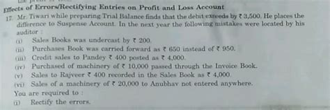 Effects Of Errors Rectifying Entries On Profit And Loss Account 17 Mr