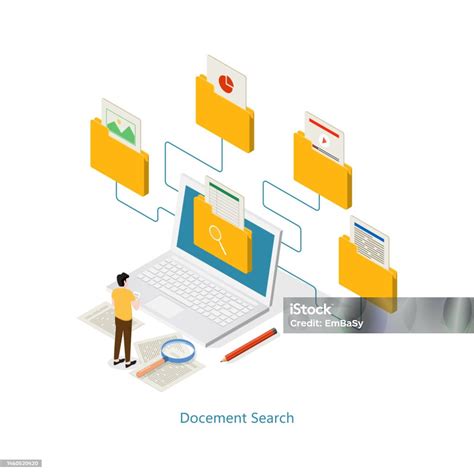 데이터베이스에서 아이소메트릭 파일 검색 문서 흐름 관리 개념 클라우드 데이터 스토리지 및 원격 데이터 액세스 경영자에 대한 스톡 벡터 아트 및 기타 이미지 Istock