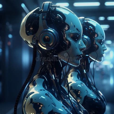 Futuristic Robots Concept Of Artificial Intelligence For Industrial