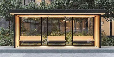 Modern Bus Shelter Design Featuring Sleek Lines And Ample Seating In An