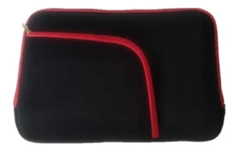 Capa De Notebook 16 Polegadas Preta Com Bolso Ziper Vermelho Mercadolivre