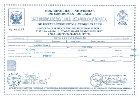 Licencia De Funcionamiento Pdf Finanzas Y Dinero Hogar
