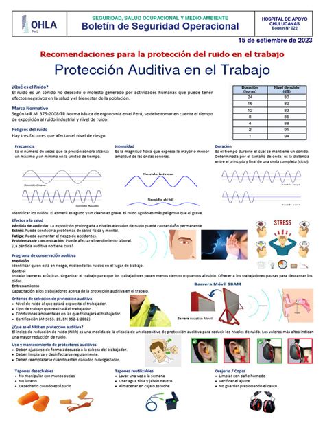 Protección Auditiva En El Trabajo Pdf Ruido Sonido
