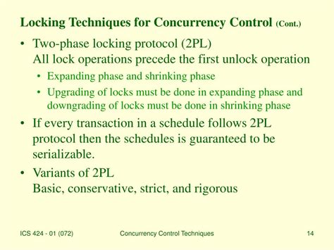 ppt concurrency control techniques chapter 18 powerpoint presentation