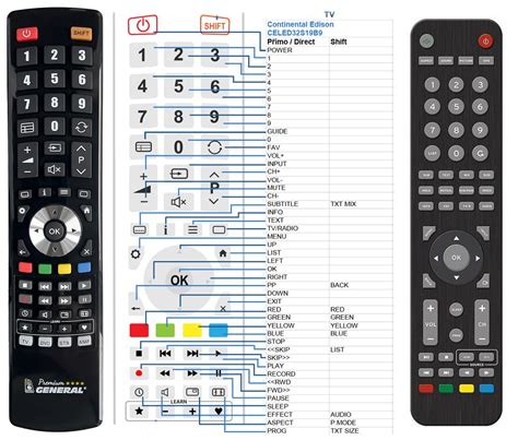 Continental Edison Celed32s19b9 Compatible General Branded Remote