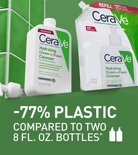 Hydrating Cream To Foam Facial Cleanser Refill Pouch Cerave