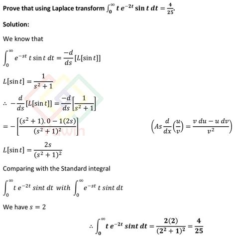 prove that using laplace transform of integral over 0 to infinity t e