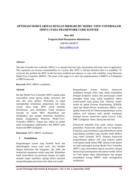 pdf optimasi modularitas dengan hierarchy model view controller hmvc