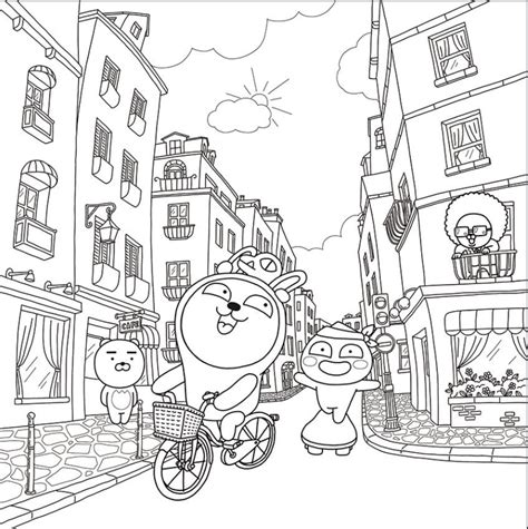 카카오 프렌즈 색칠 공부 도안 모음 무료 다운로드 And 책 구매하기 Coloring Book Art