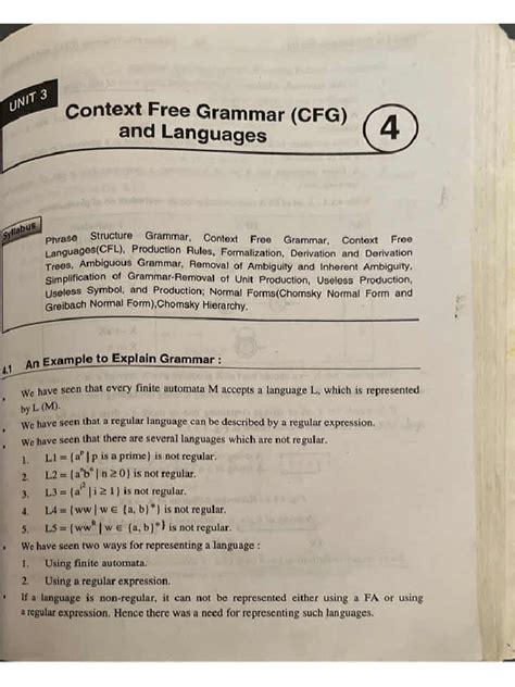 toc unit 3 cfg context free grammar pdf
