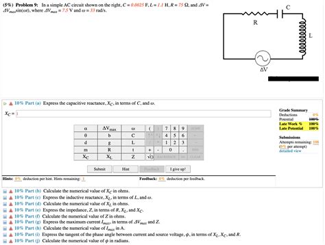 Solved Problem In A Simple AC Circuit Shown On The Chegg