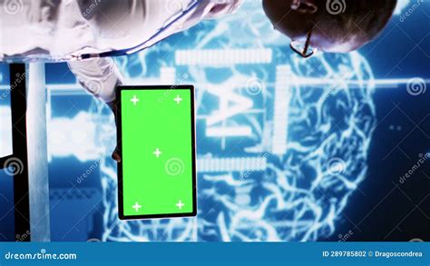 Vertical Video Mockup Tablet Ai Human Brain Simulation Stock Footage