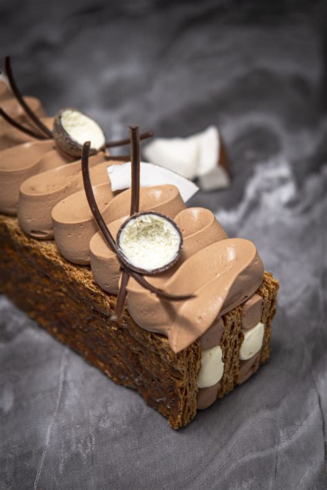 Coconut Okapi Chocolate Millefeuille Veliche