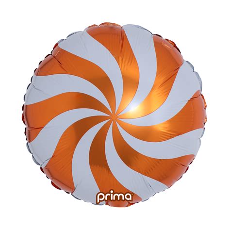 18 Orange Candy Swirl Prima Balloons