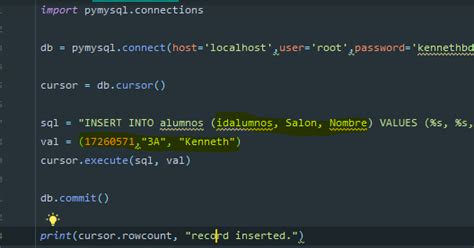 Insertar Datos En Workbench Desde Python