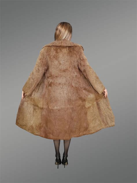 Real Rabbit Fur Trench Coat For Women