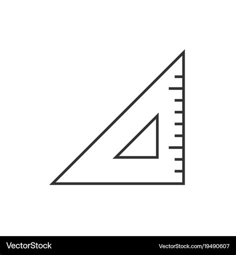 Triangle Ruler Outline Icon Royalty Free Vector Image