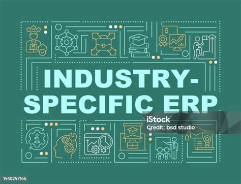 Konsep Kata Erp Khusus Industri Spanduk Hijau Ilustrasi Stok Unduh Gambar Sekarang