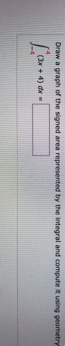 Solved Draw A Graph Of The Signed Area Represented By The