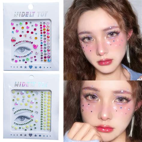 คริสตัลสักคิ้ว แต่งพลอยเทียม ไข่มุก เพชร 3d มีกาวในตัว สําหรับแต่งหน้า Shopee Thailand