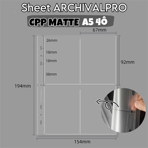 Sheet A5 Archivalpro Dày Chính Hãng Sheet Chất Pp Cpp Vừa 2 3 Và 6