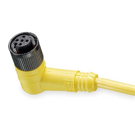M12 Female Right Angle X Bare Wire 3 Pins Cordset 5aa69
