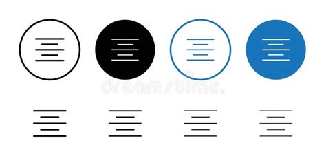 Align Center Icon Flat Fill Set Collection Stock Vector Illustration