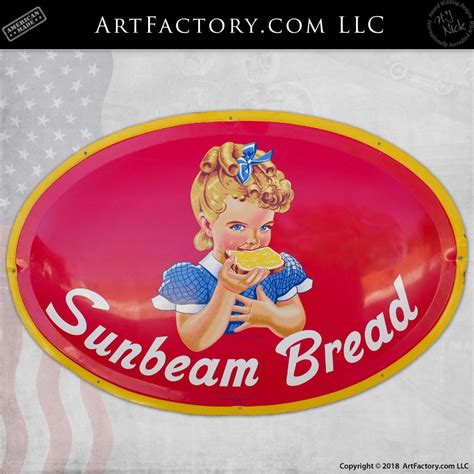 Sunbeam Bread Tin Sign Vintage Featuring Little Miss Sunbeam